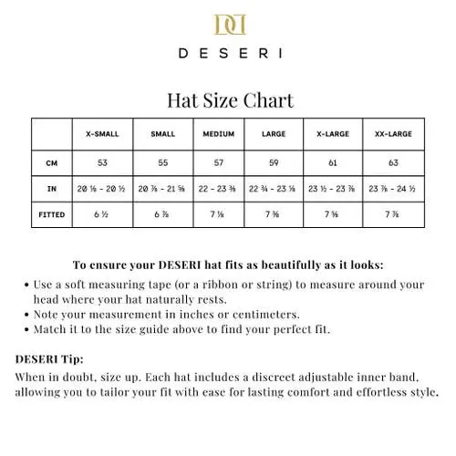 DESERI Flat Brim Hat With Ribbon Detail - Tan