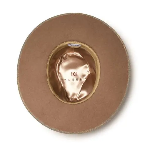 DESERI Flat Brim Hat With Ribbon Detail - Tan