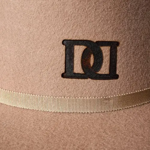 DESERI Flat Brim Hat With Ribbon Detail - Tan