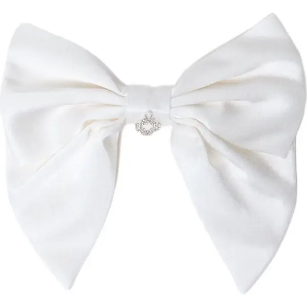 Maje Satin Bow Barrette - White