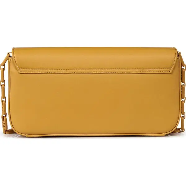 DESERI Michele Monochrome Crossbody Clutch In Calf Leather - Yellow