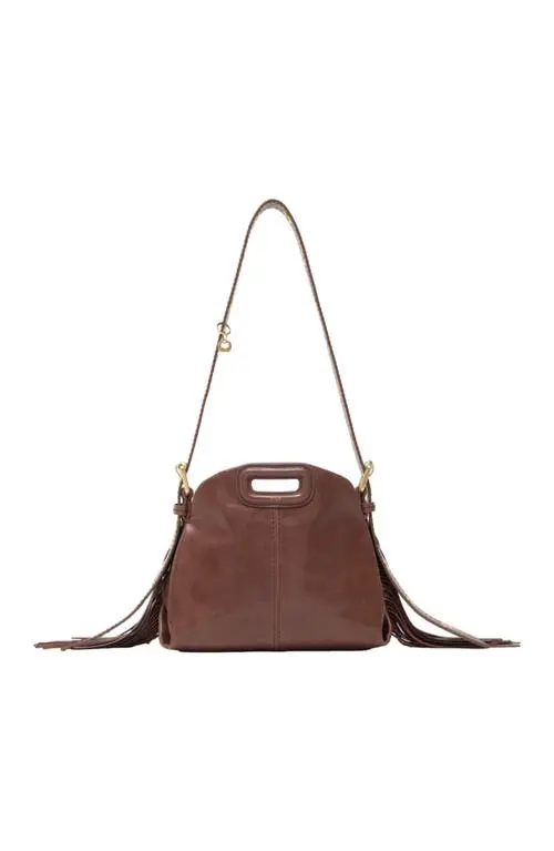 Maje Miss M Mini Bag In Vintage Leather - Brown