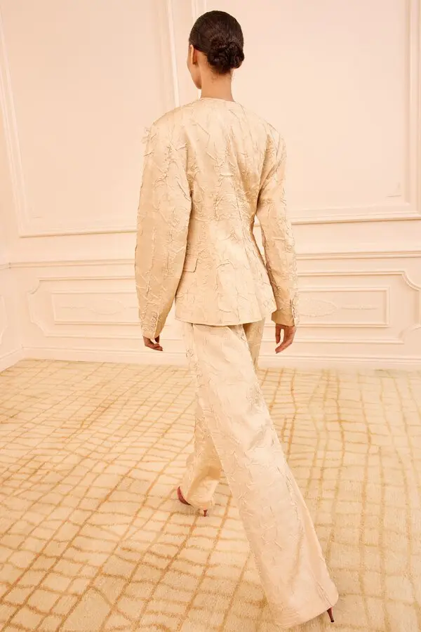 Ulla Johnson Otto Satin Blazer With Embroidery