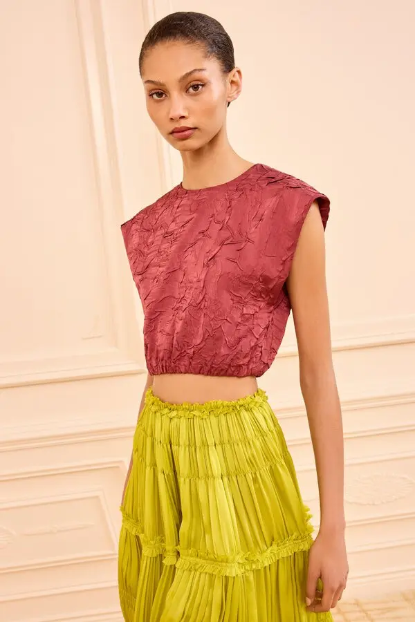 Ulla Johnson Satin Crop Top - Fig