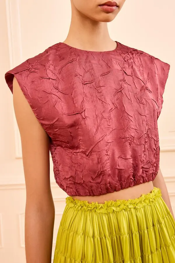 Ulla Johnson Satin Crop Top - Fig