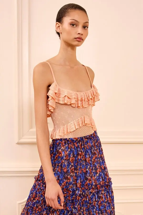 Ulla Johnson Bania Knit Bodysuit - Peony