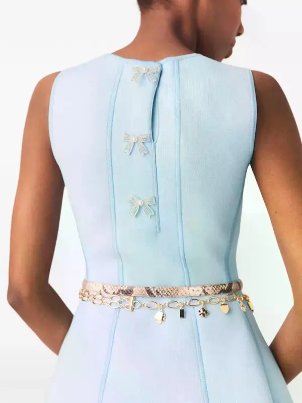 Maje Skater Mini Dress With Jeweled Bows