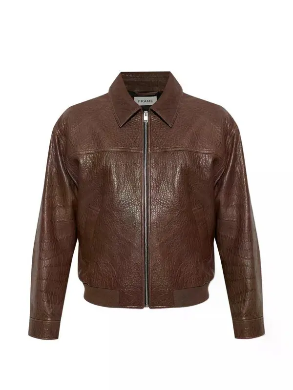FRAME Leather Zip Jacket