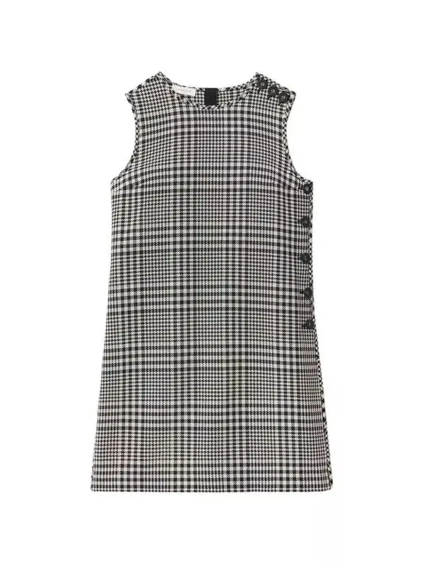 Lafayette 148 New York Plaid Mini Shift Dress - Black