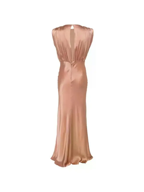 SEMICOUTURE Casilda Gathered Maxi Dress - Neutrals