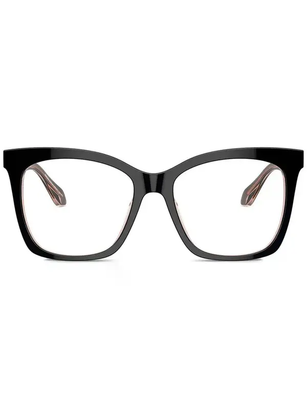 Giorgio Armani Logo-print Square Frame Glasses - Black