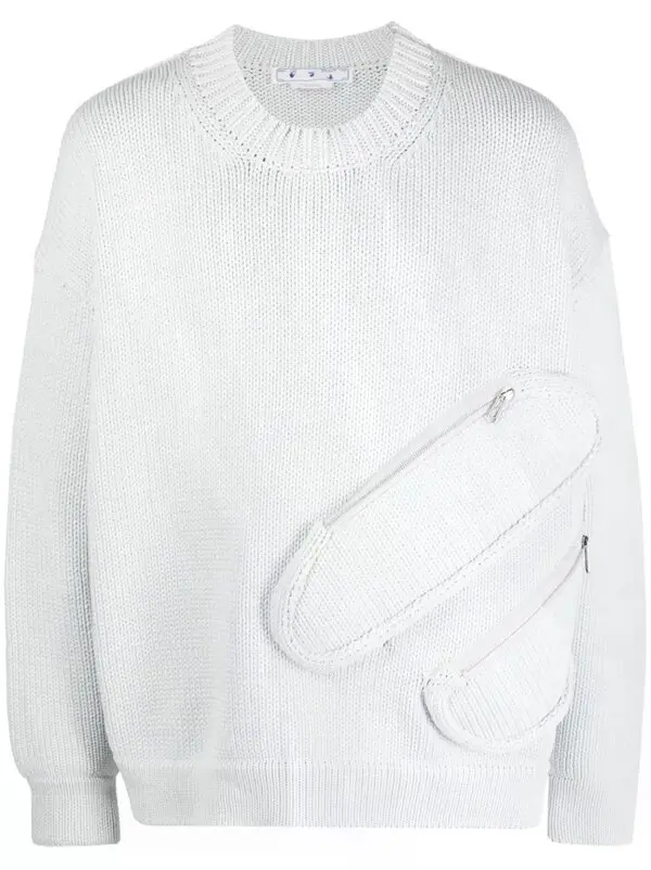 Off-White Zip-compartment Crew-neck Sweatshirt