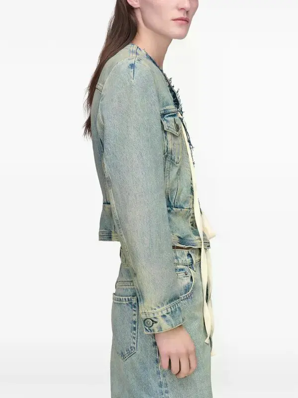 MAISON MARGIELA Denim Jacket With Raw Edges And Tie Closure