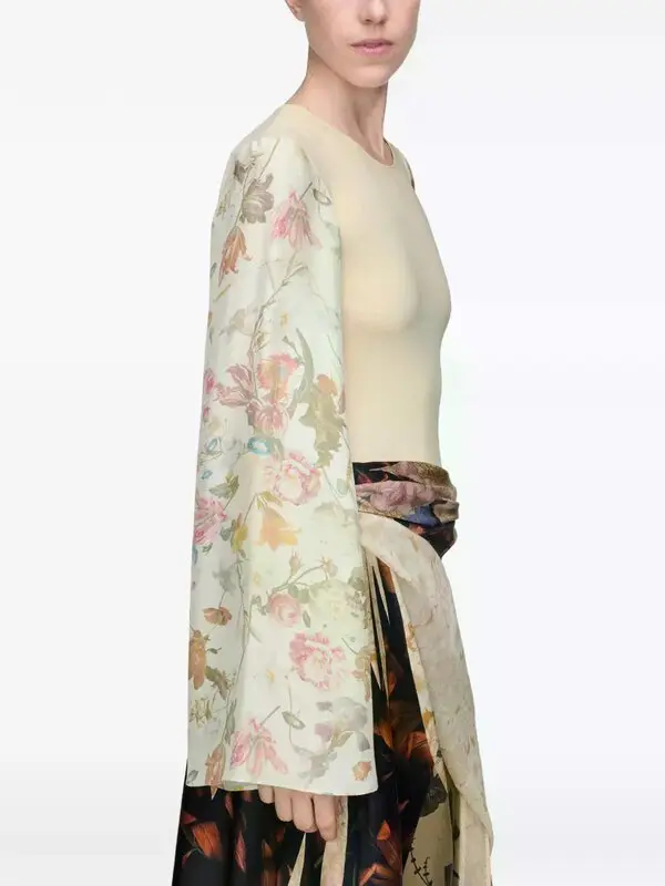 MAISON MARGIELA Floral Sleeve Bodysuit - Neutrals