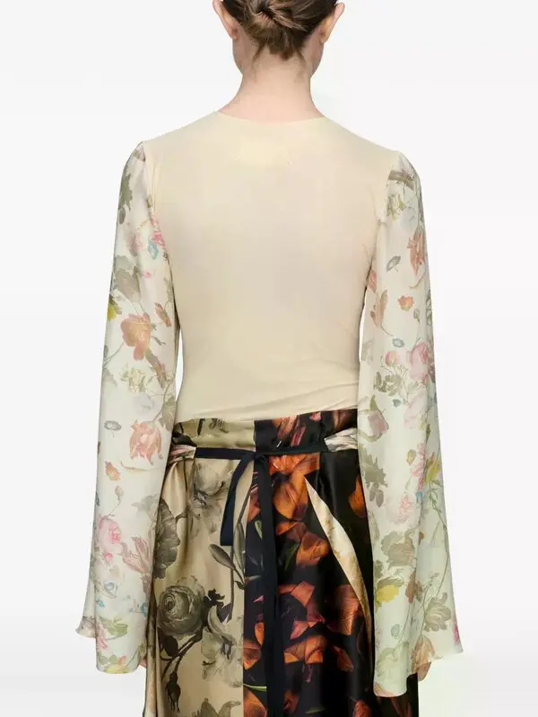 MAISON MARGIELA Floral Sleeve Bodysuit - Neutrals