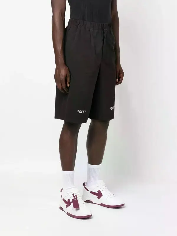 Off-White Logo-print Cotton Shorts