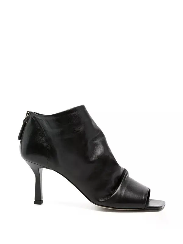 THE SELLER Gathered Open-toe Boots - Black