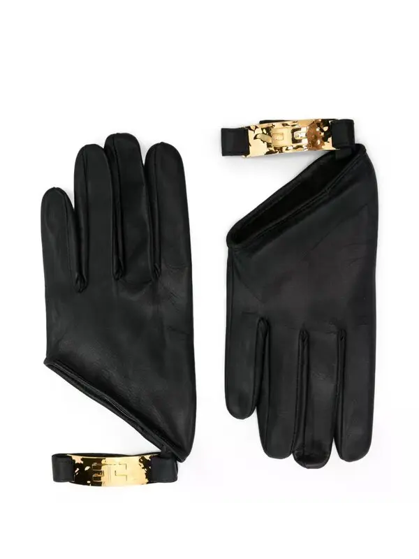 Elisabetta Franchi Cut-out Buckle Gloves - Black