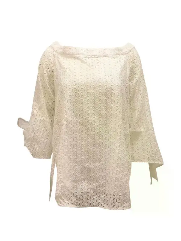 Tibi Off-shoulder Eyelet Blouse