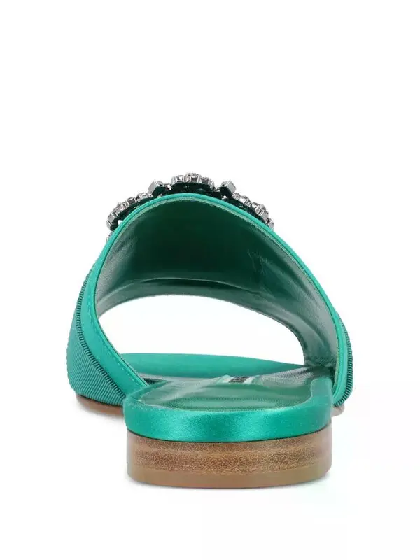 Manolo Blahnik Martamod Satin Flat Sandals
