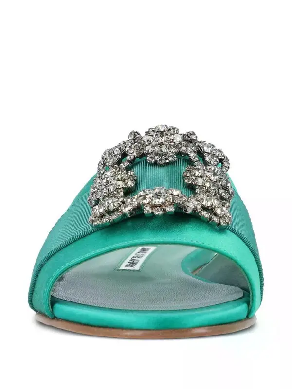 Manolo Blahnik Martamod Satin Flat Sandals