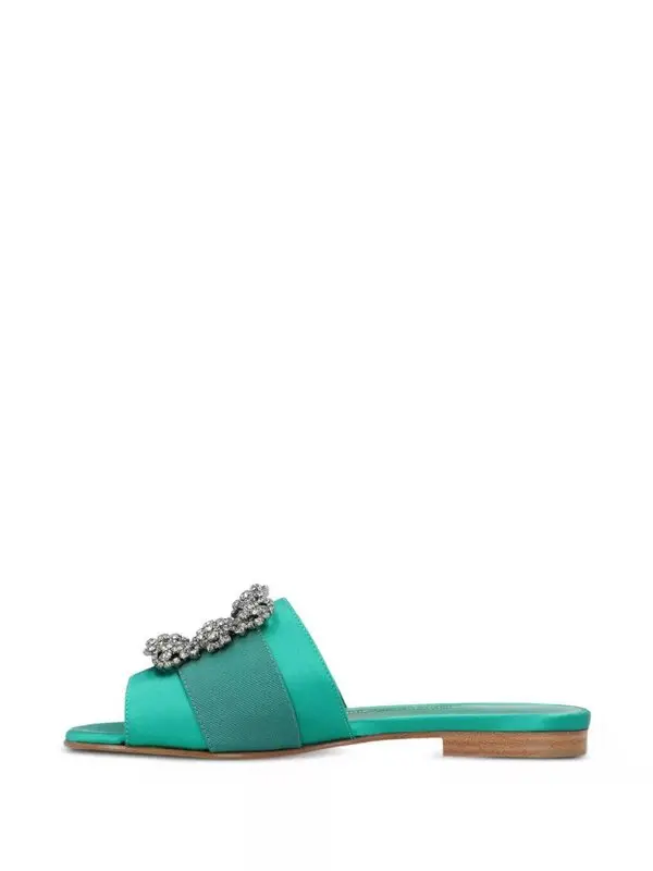 Manolo Blahnik Martamod Satin Flat Sandals