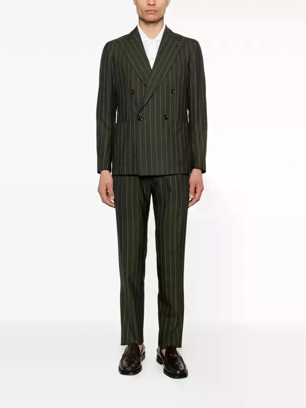 Tagliatore Pinstripe Double-breasted Suit - Green