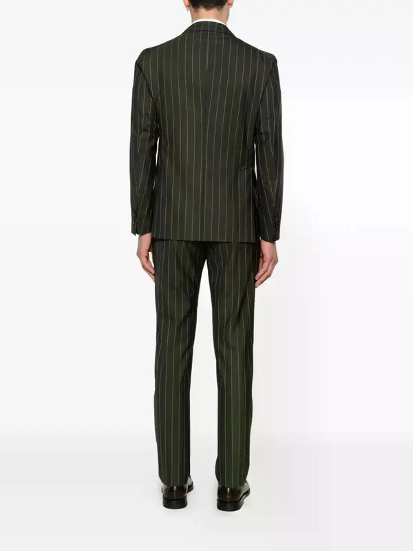 Tagliatore Pinstripe Double-breasted Suit - Green