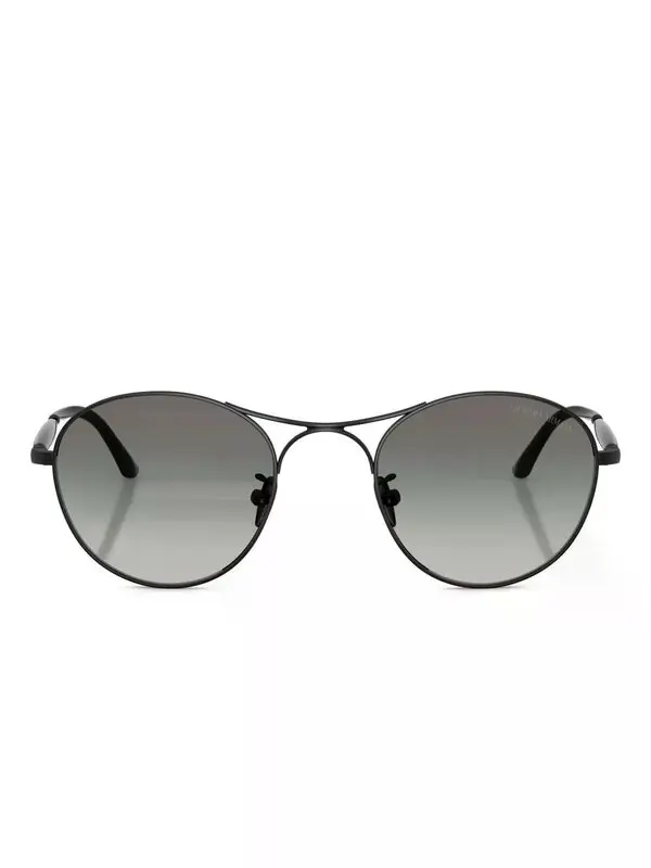 Giorgio Armani Round-frame Gradient Sunglasses - Black
