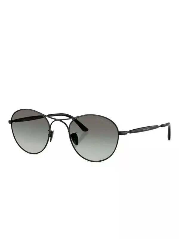 Giorgio Armani Round-frame Gradient Sunglasses - Black