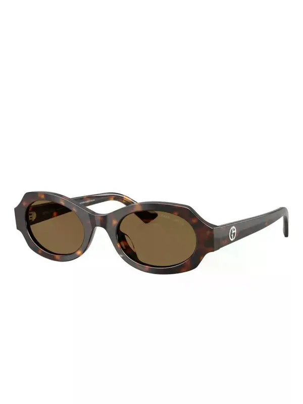 Giorgio Armani Oval Frame Sunglasses - Brown