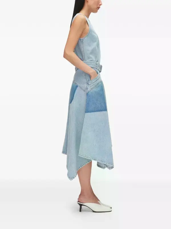 3.1 Phillip Lim Patchwork Belted Cotton Midi Dress