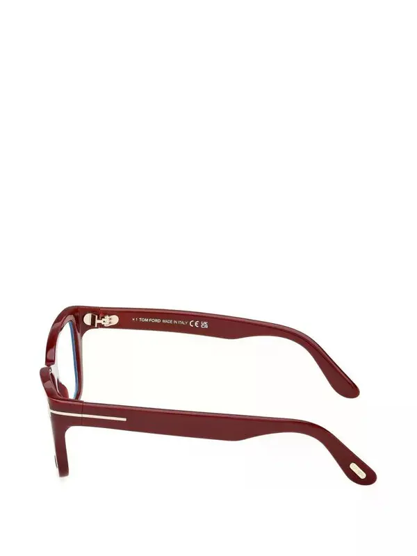 TOM FORD T-logo Square-frame Glasses - Red
