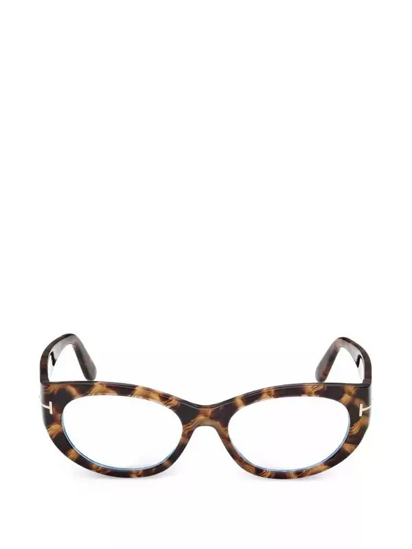 TOM FORD Tortoise Round Glasses - Brown