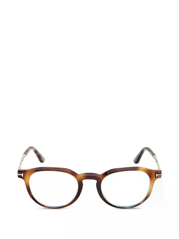 TOM FORD Tortoise Round-frame Glasses - Brown
