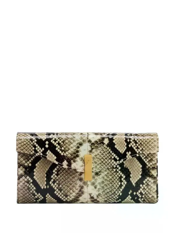 GIUSEPPE ZANOTTI Flutie Python-effect Clutch Bag - Neutrals
