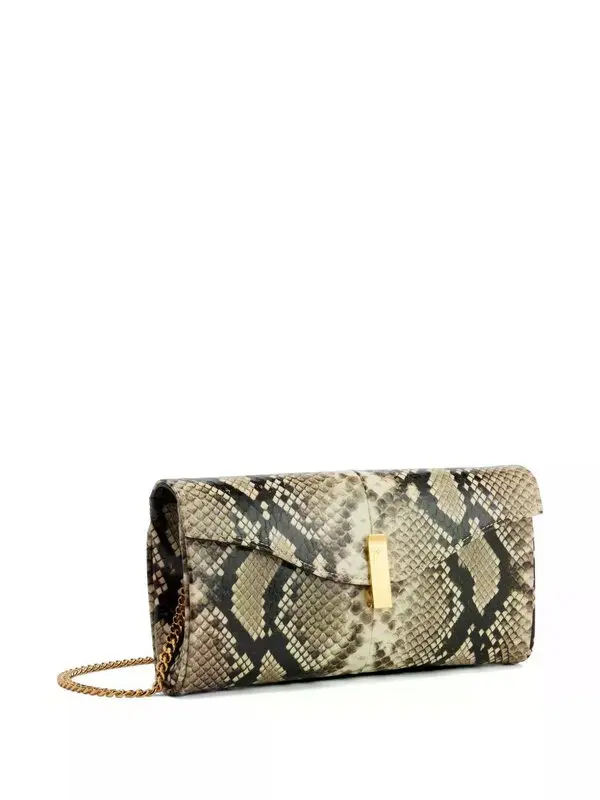 GIUSEPPE ZANOTTI Flutie Python-effect Clutch Bag - Neutrals