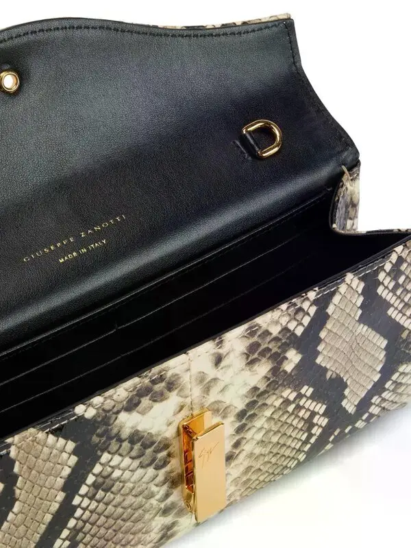 GIUSEPPE ZANOTTI Flutie Python-effect Clutch Bag - Neutrals