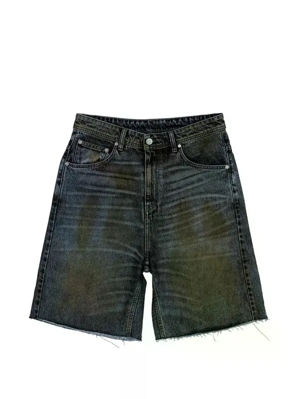 44 LABEL GROUP Frayed-hem Wide-leg Denim Shorts