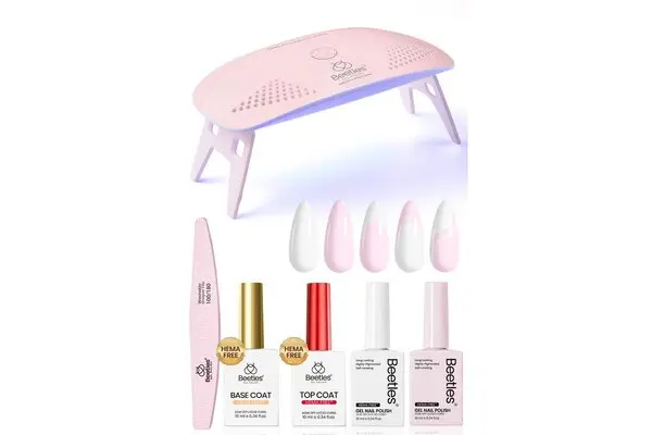 BEETLES Gel Nail Polish Kit With Uv Light - Pink Bubble