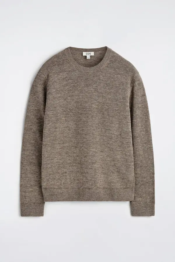 Cos Knitted Linen Crew-neck Sweater - Beige