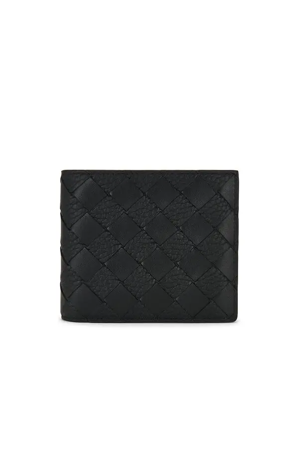 Bottega Veneta Int15 Check Taurillon Avenue Portafoglio Wallet - Black