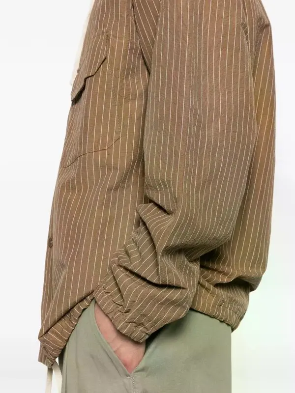 A KIND OF GUISE Stripe-pattern Hooded Shirt Jacket