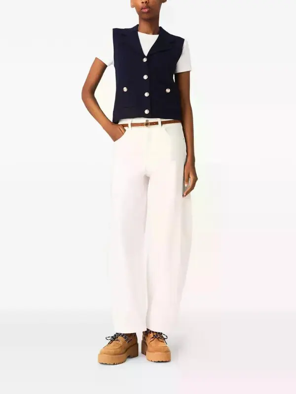 Maje Textured Wool Button Pocket Vest