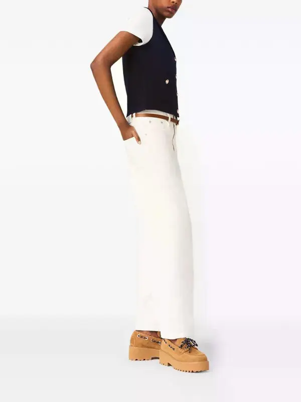 Maje Textured Wool Button Pocket Vest