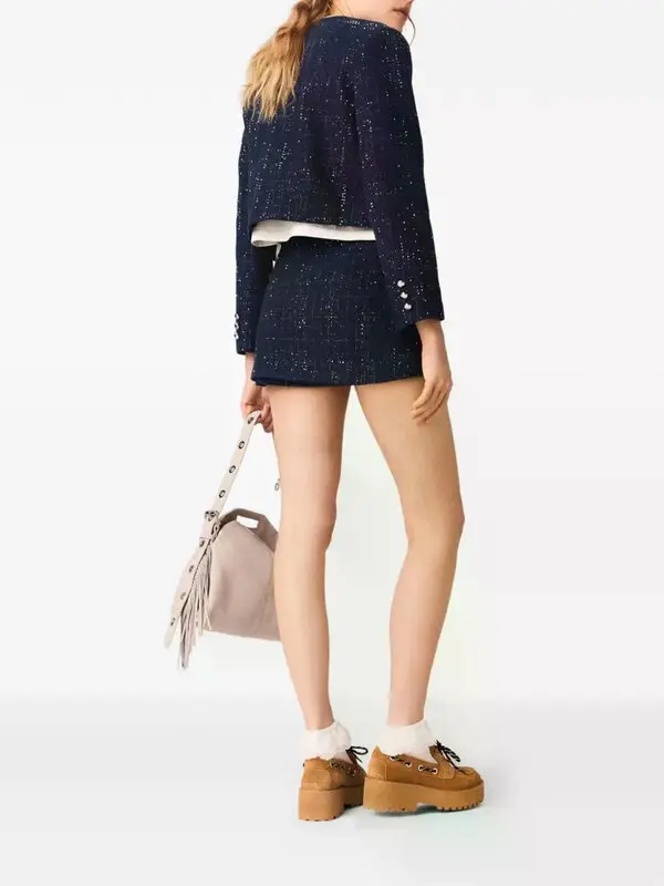 Maje Buttoned Tweed Blazer