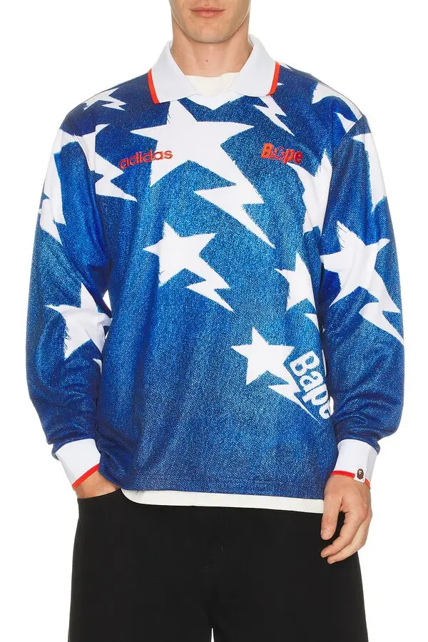 ADIDAS ORIGINALS X Bape Star Jersey - Medium Blue Denim
