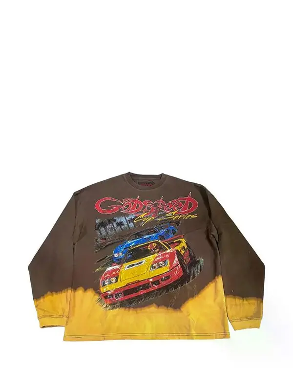 GODSPEED Bleached-effect Graphic Print Sweatshirt