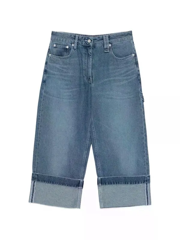 Simone Rocha Cuffed Straight Leg Jeans - Blue