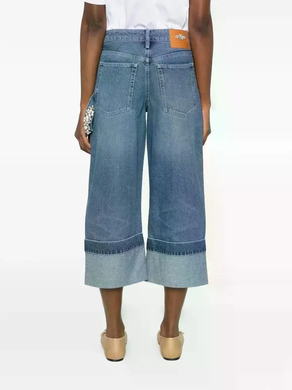 Simone Rocha Cuffed Straight Leg Jeans - Blue
